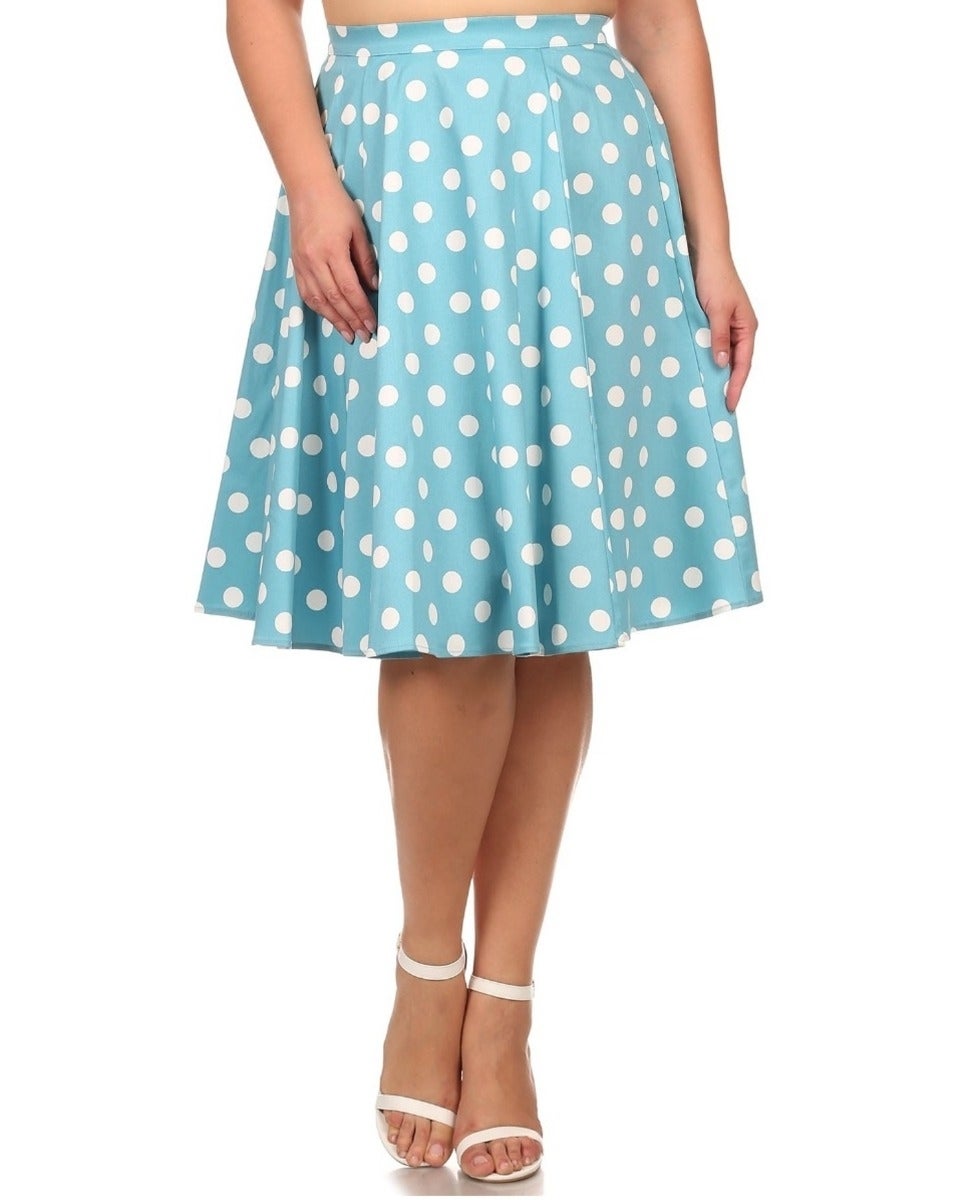 Blue Polka Dot Swing Skirt Broadway Pinups