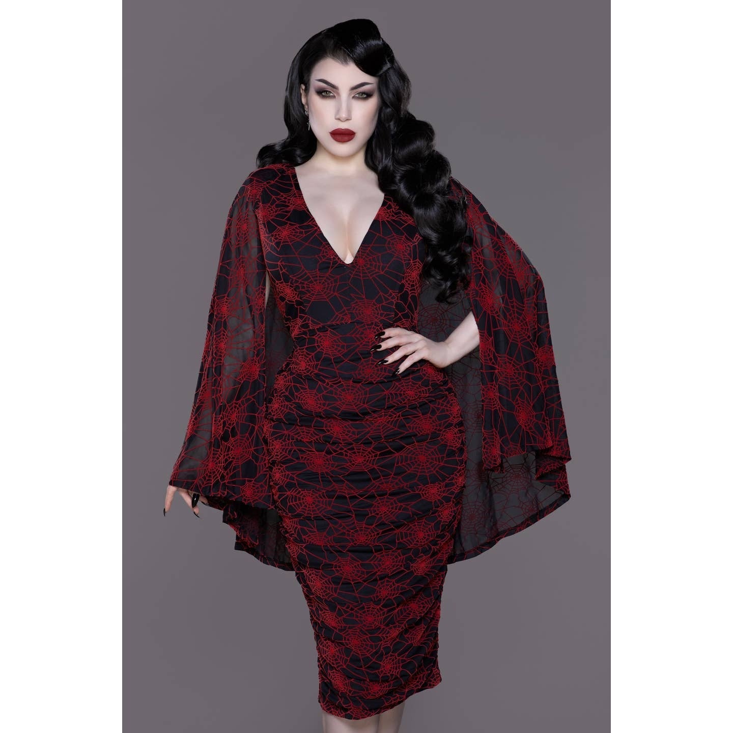 Mothman Cape Wiggle Dress | Broadway Pinups